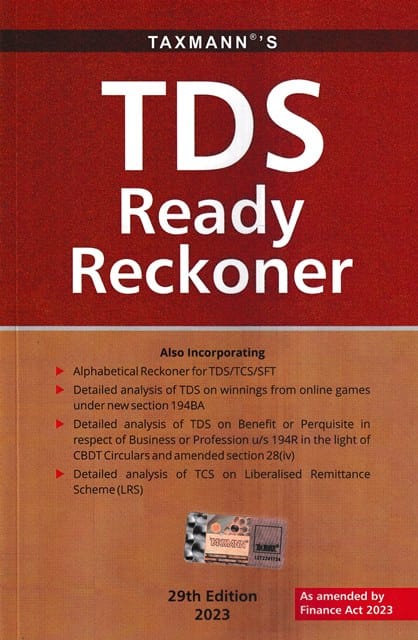 Taxmann's TDS Ready Reckoner as Amended by Finance Act 2022 Edition 2022